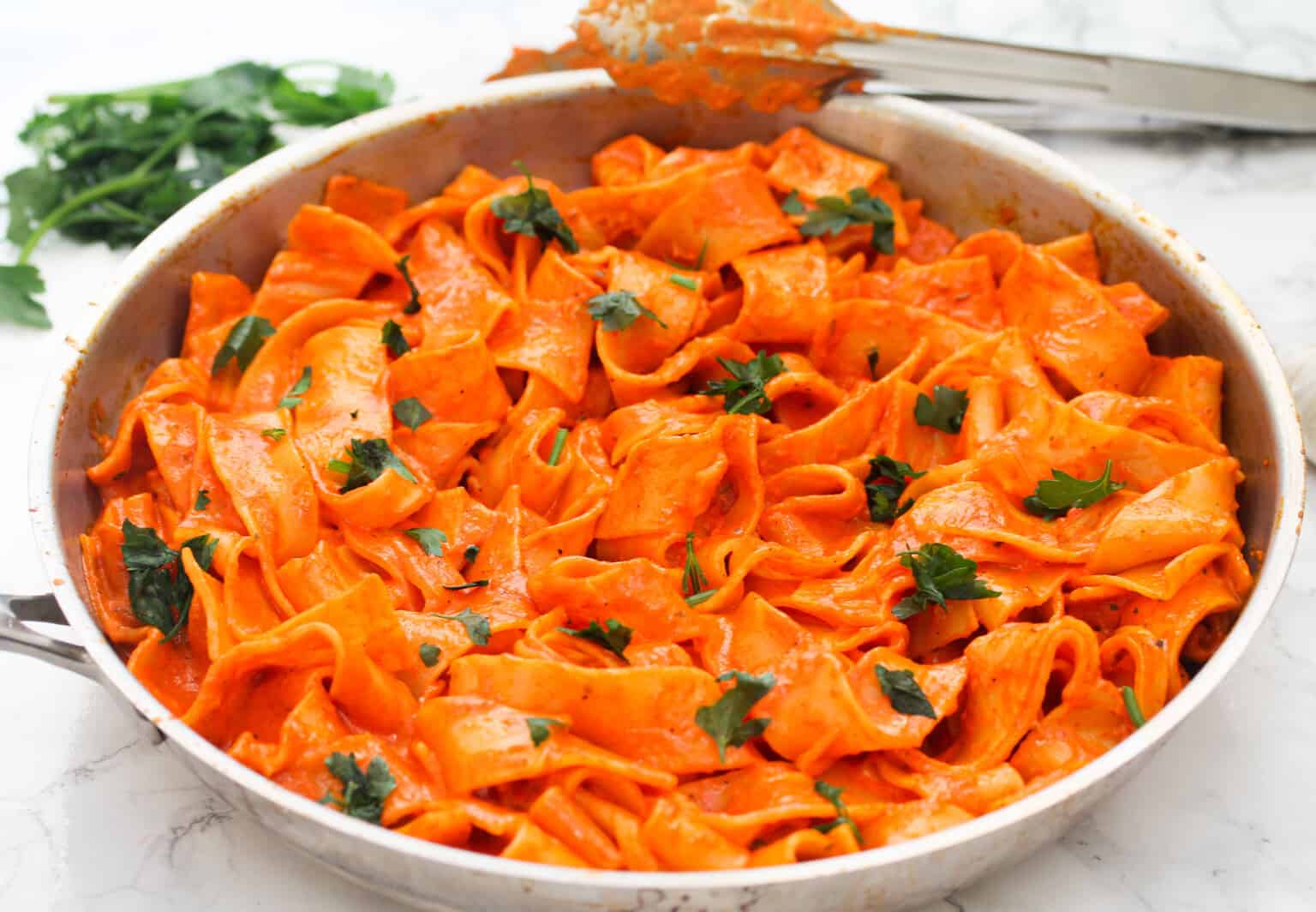 Roasted Red Pepper Pappardelle Pasta - Sims Home Kitchen