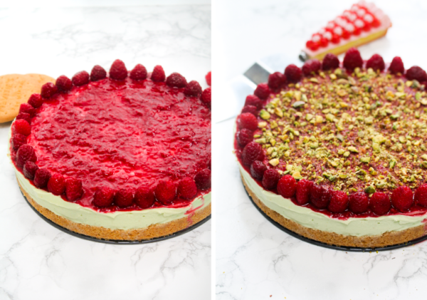 Raspberry and Pistachio Cheesecake - Sims Home Kitchen