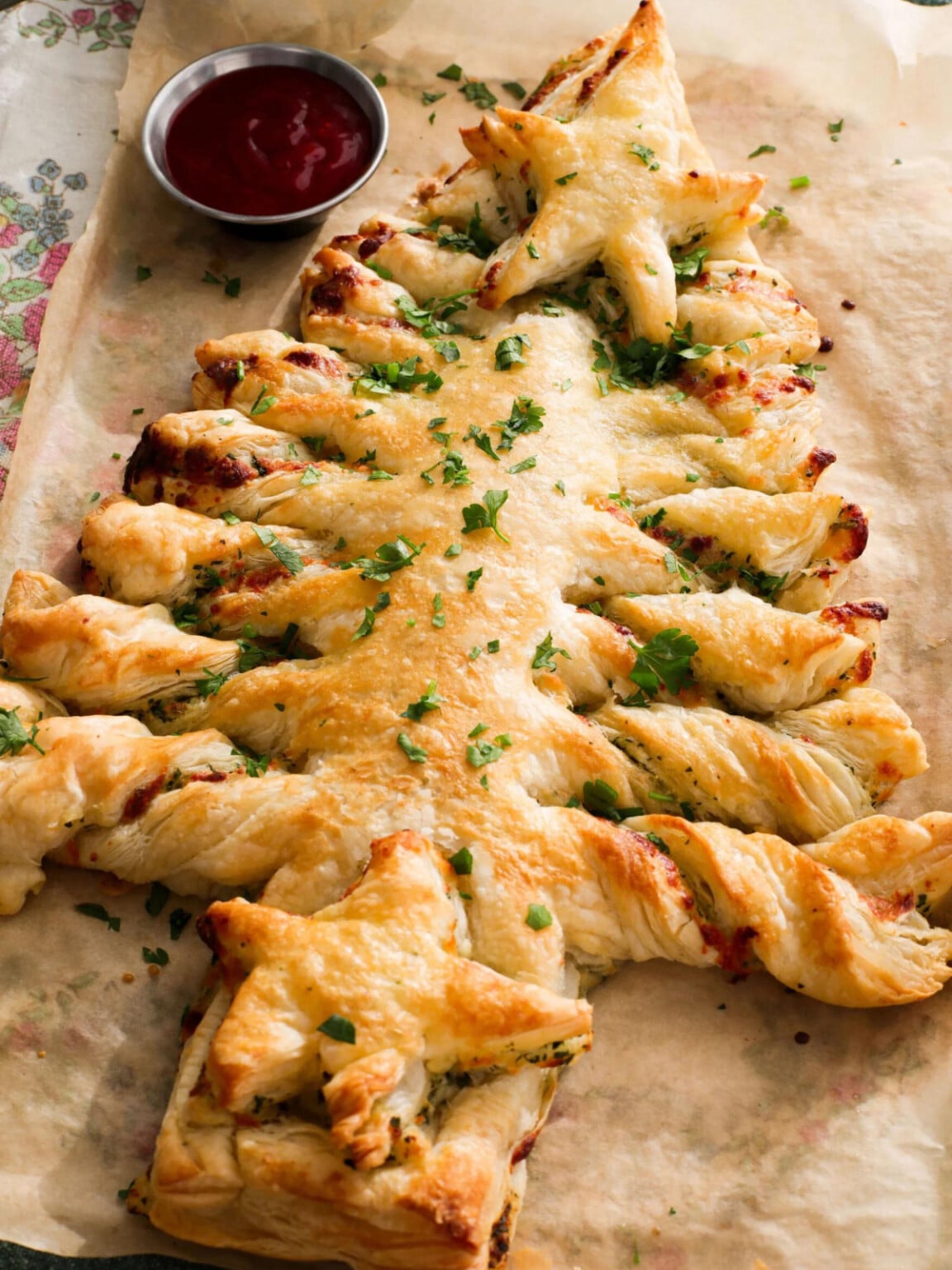 Cheese Puff Pastry Christmas Tree - Sims Home Kitchen