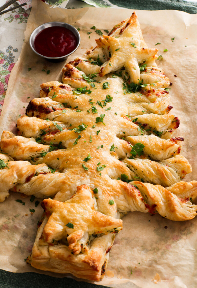 Cheese Puff Pastry Christmas Tree - Sims Home Kitchen