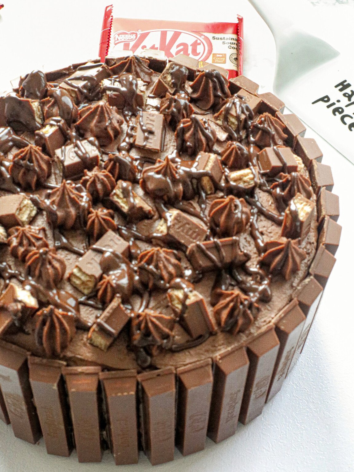 Easy Chocolate Kitkat Cake with Border - Sims Home Kitchen