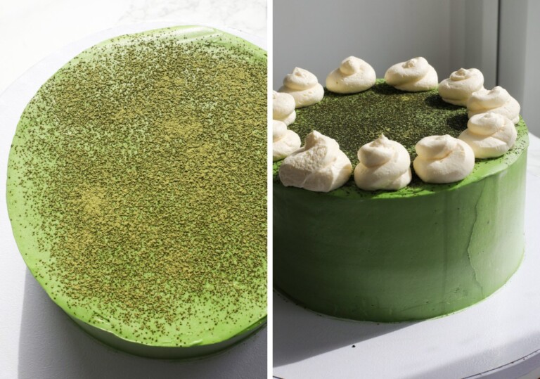 Japanese Matcha Cake with Strawberries and Cream - Sims Home Kitchen