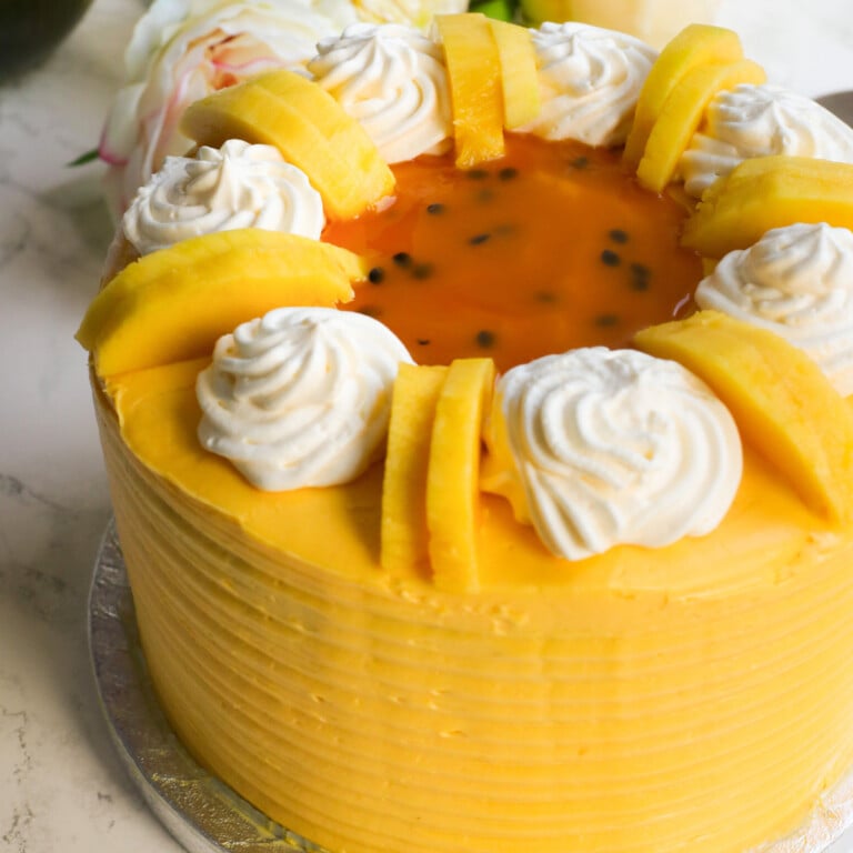Baked Mango Meringue Cheesecake - Sims Home Kitchen