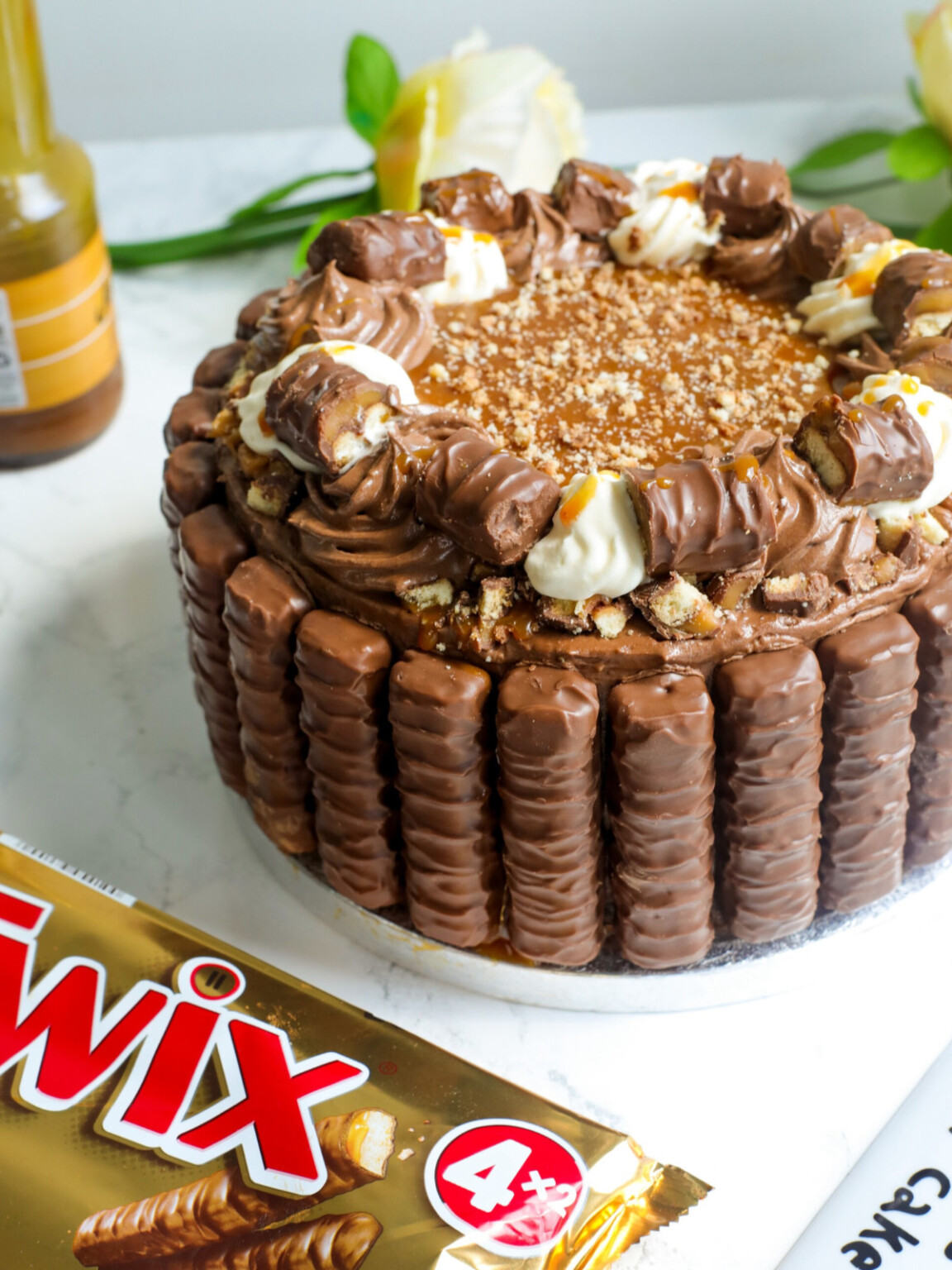 Easy Chocolate Twix Cake - Sims Home Kitchen