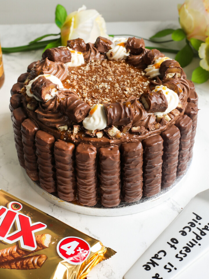 Easy Chocolate Twix Cake - Sims Home Kitchen