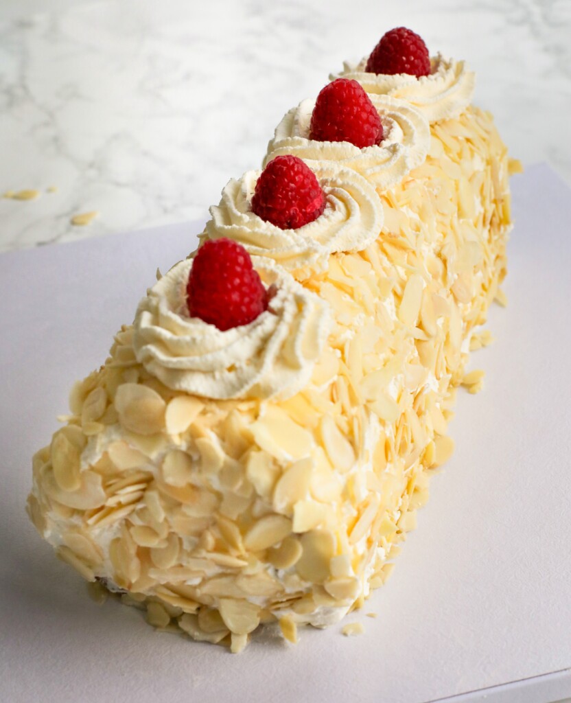 Raspberry and Almond Roll Cake - Sims Home Kitchen