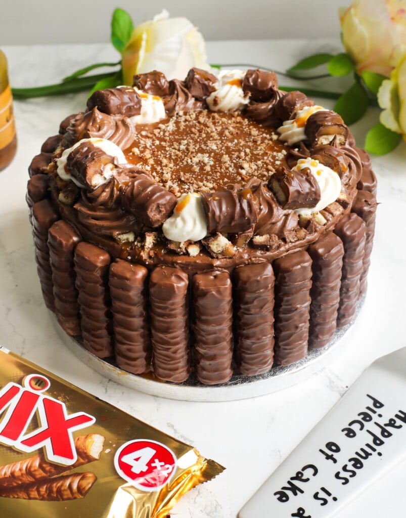 Easy Chocolate Twix Cake - Sims Home Kitchen